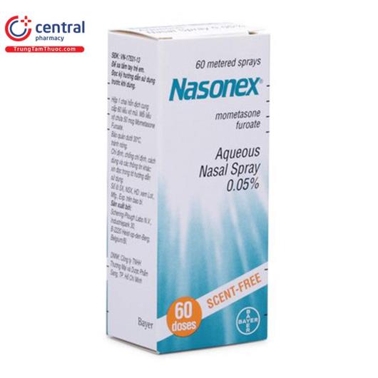 Thuốc xịt mũi Nasonex 0.05% (60 liều): tác dụng và cách dùng