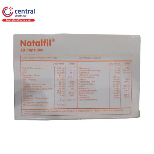 [CHÍNH HÃNG] Thuốc Natalfil bổ sung dưỡng chất cho bà bầu