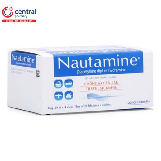 Thuốc say xe vỉ 4 viên Nautamine - chống say tàu xe hiệu quả