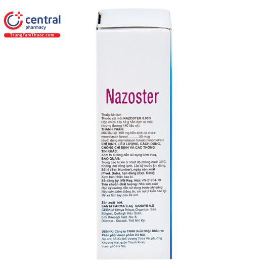 Thuốc Nazoster 0.05% Spr: Cách dùng – liều dùng, lưu ý khi sử dụng