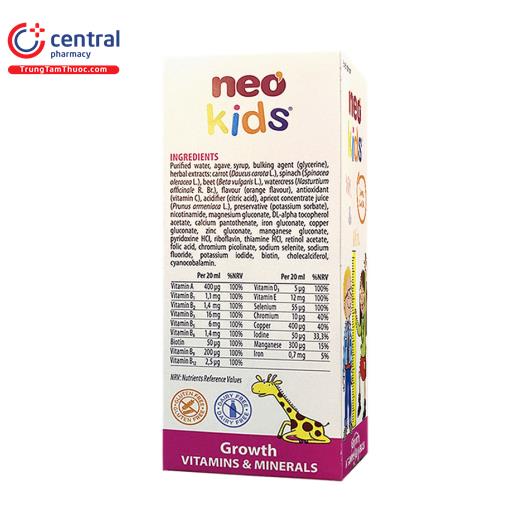 [CHÍNH HÃNG] Siro tăng miễn dịch Neo Kids Growth Vitamins & Minerals