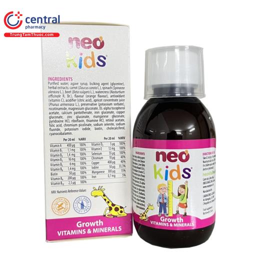 [CHÍNH HÃNG] Siro tăng miễn dịch Neo Kids Growth Vitamins & Minerals