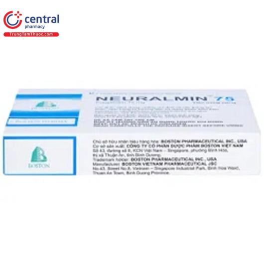 [CHÍNH HÃNG] Thuốc Neuralmin 75 trị đau thần kinh, động kinh cục bộ