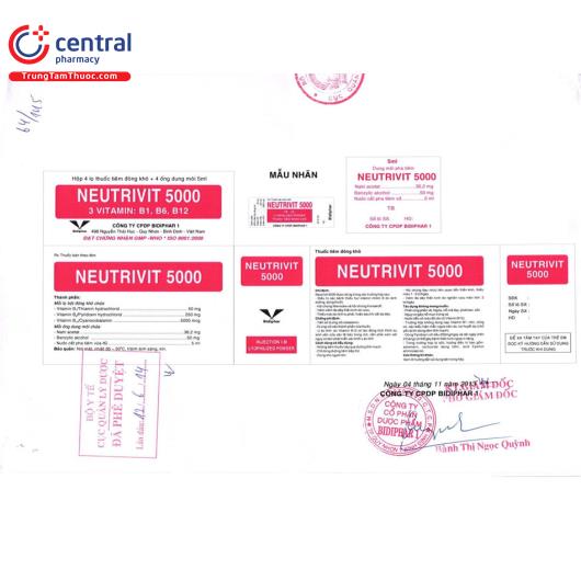 [CHÍNH HÃNG] Thuốc Neutrivit 5000 - điều trị viêm dây thần kinh
