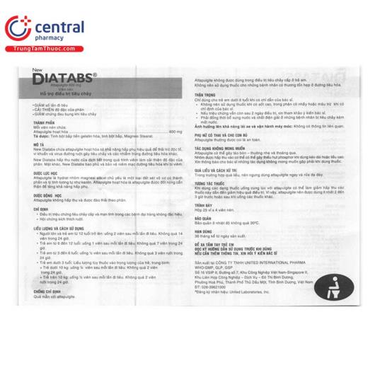 [CHÍNH HÃNG] Thuốc New Diatab - điều trị viêm đại tràng, tiêu chảy