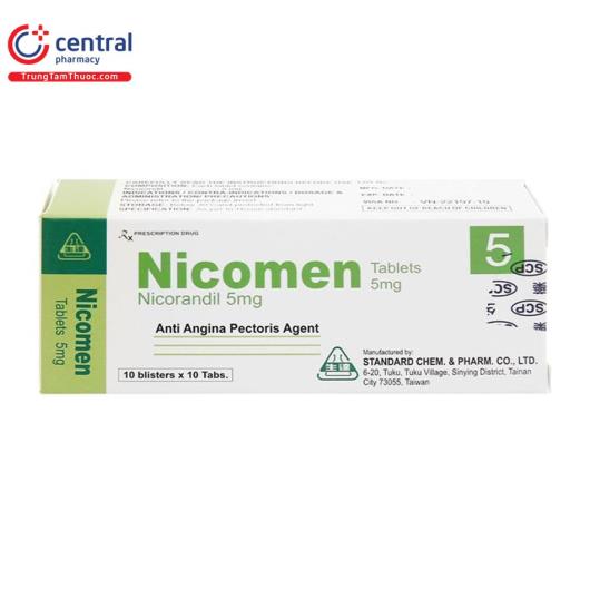 [CHÍNH HÃNG] Thuốc Nicomen 5mg điều trị đau thắt ngực không ổn định