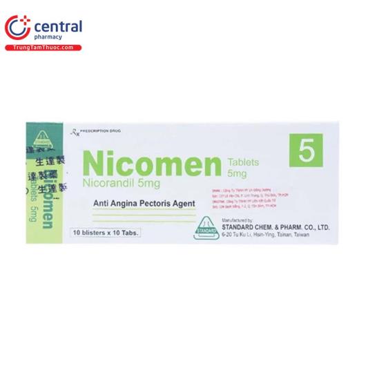[CHÍNH HÃNG] Thuốc Nicomen 5mg điều trị đau thắt ngực không ổn định