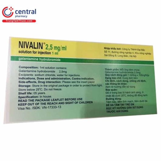[CHÍNH HÃNG] Thuốc Nivalin 2,5mg/ml điều trị bệnh Alzheimer