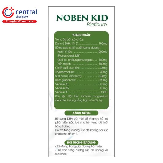[CHÍNH HÃNG] Cốm Noben Kid Platinum - não thông minh, bé xinh sáng dạ