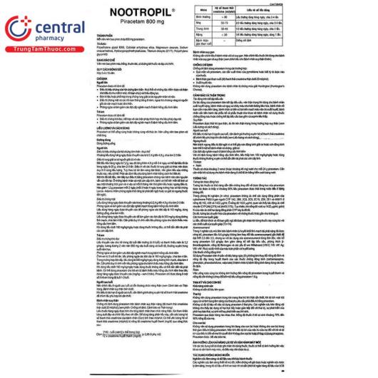 [CHÍNH HÃNG] Thuốc Nootropil 800mg điều trị suy giảm nhận thức