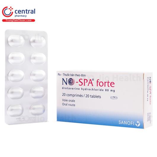 Thuốc chống co thắt cơ trơn No-Spa Forte Sanofi (hộp 20 viên)