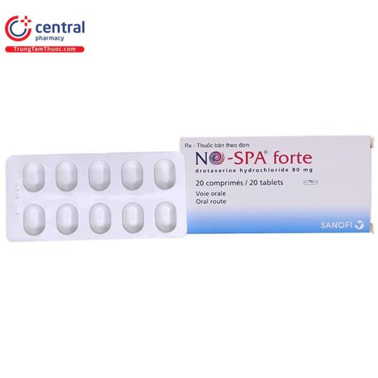Thuốc chống co thắt cơ trơn No-Spa Forte Sanofi (hộp 20 viên)
