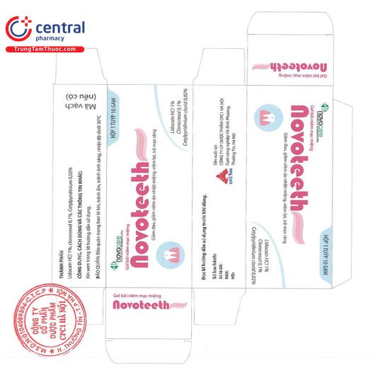 Thuốc Novoteeth 10g giúp giảm đau do viêm lợi, viêm răng, sâu răng