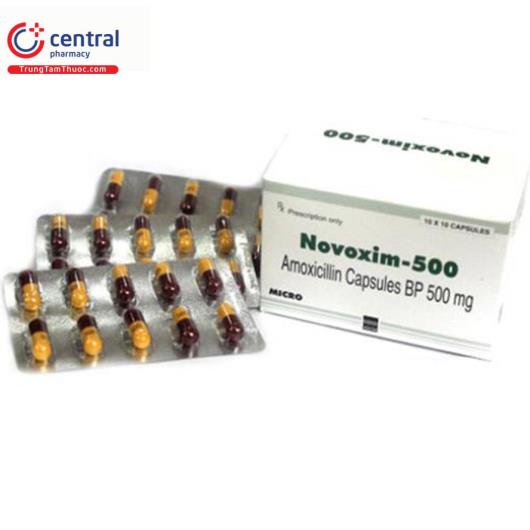 Thuốc Novoxim-500 (Amoxicilline 500mg): tác dụng và liều dùng