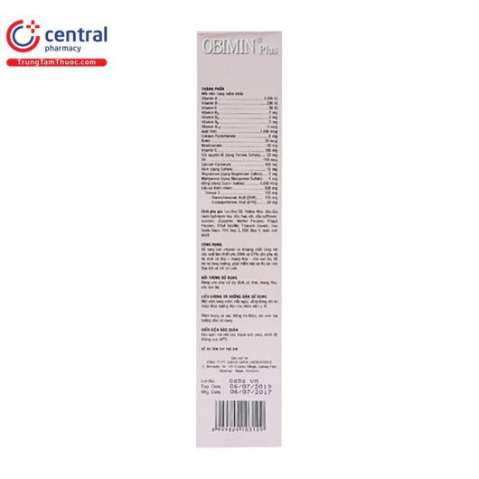 Thuốc Obimin Plus - Bổ sung vi chất dinh dưỡng cần thiết cho cơ thể