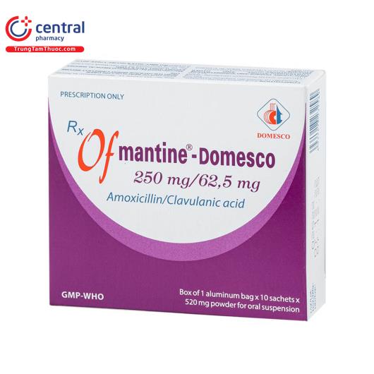 [CHÍNH HÃNG] Thuốc Ofmantin Domesco 250mg/62,5mg điều trị nhiễm khuẩn