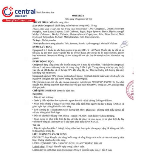[CHÍNH HÃNG] Thuốc Omsergy 20mg - Giải pháp cho bệnh trào ngược