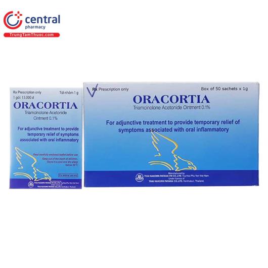 Thuốc Oracortia (gói) trị viêm khoang miệng, tổn thương dạng loét