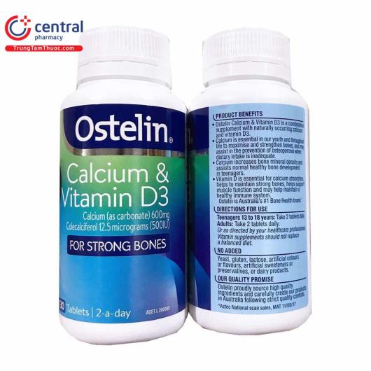 [CHÍNH HÃNG] Thuốc Ostelin Calcium & Vitamin D3 ngừa loãng xương