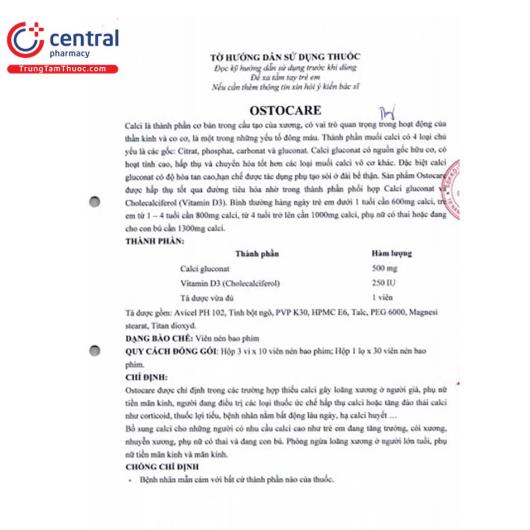 Thuốc Ostocare (Vỉ) bổ sung Calci cho cơ thể, phòng ngừa loãng xương