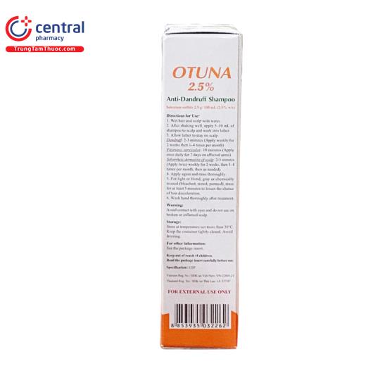 [CHÍNH HÃNG] Dầu gội Otuna 2.5% điều trị và phòng ngừa nấm da đầu