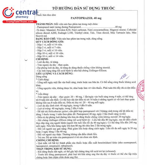 Thuốc Pantoprazol 40mg Domesco điều trị viêm loét dạ dày-tá tràng
