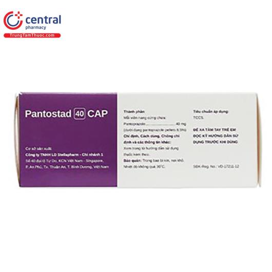 Thuốc Pantostad 40 Cap (Pantoprazol 40mg): tác dụng, liều dùng