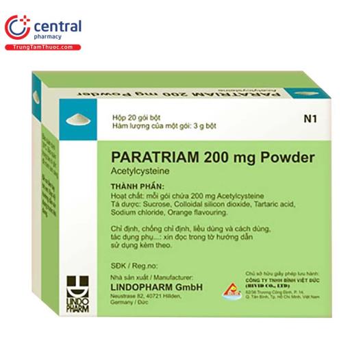 [CHÍNH HÃNG] Thuốc Paratriam 200mg Powder - Giảm ho, long đờm