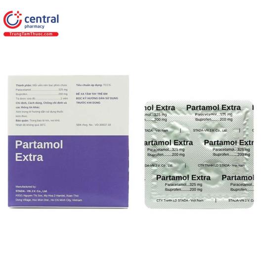 [CHÍNH HÃNG]Thuốc Partamol Extra - Thuốc hạ sốt, giảm đau, chống viêm
