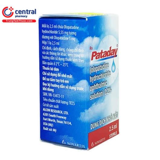Thuốc Pataday: Công dụng, liều dùng, chống chỉ định