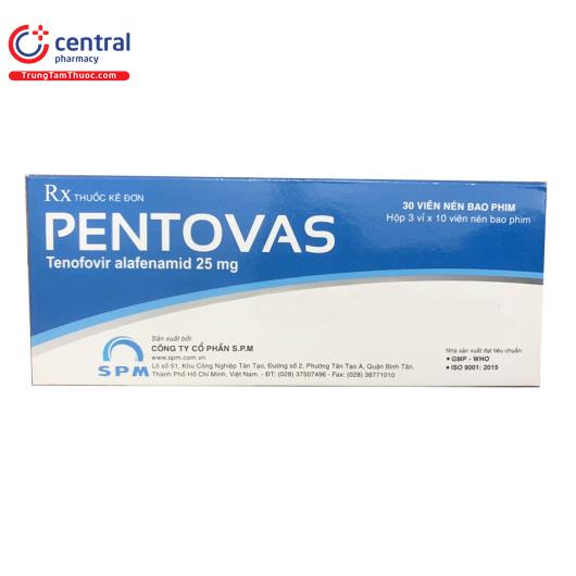[CHÍNH HÃNG] Thuốc Pentovas 25 mg điều trị viêm gan B mãn tính