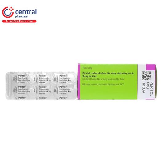 [CHÍNH HÃNG] Thuốc Peritol 4mg hộp 100 viên trị viêm da, dị ứng tốt
