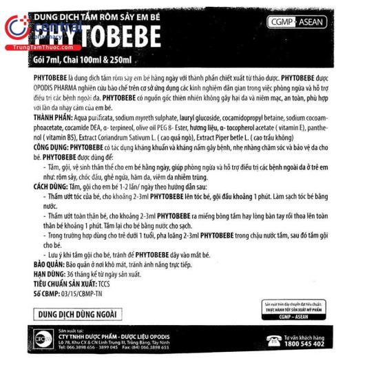 Sữa tắm Phytobebe 100ml - Dung dịch sữa tắm gội dùng cho em bé