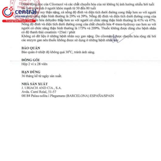 [CHÍNH HÃNG] Thuốc Pletaz 100mg Tablets ngừa đột quỵ do nhồi máu não