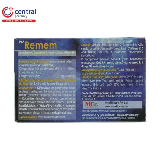[CHÍNH HÃNG] Thuốc PM Remem: điều trị các bệnh tim mạch, thần kinh