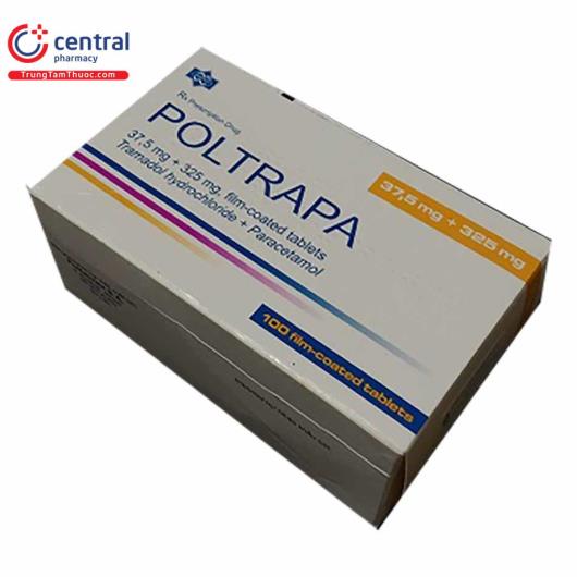 Thuốc Poltrapa (Tramadol, Paracetamol: 37,5mg 325mg) giảm đau trung ...