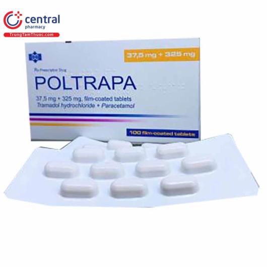 Thuốc Poltrapa (Tramadol, Paracetamol: 37,5mg 325mg) giảm đau trung ...