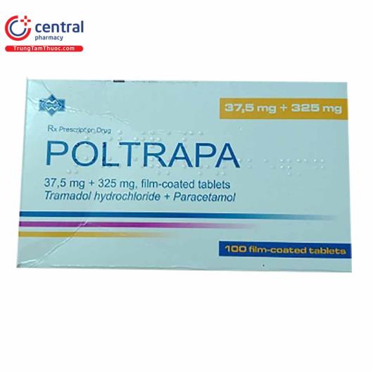 Thuốc Poltrapa (Tramadol, Paracetamol: 37,5mg 325mg) giảm đau trung ...