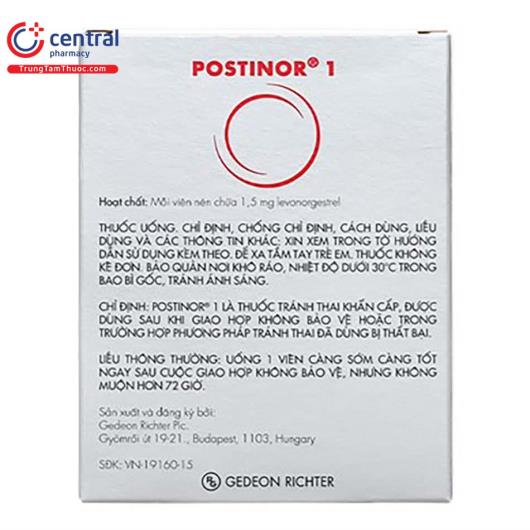 [CHÍNH HÃNG] Thuốc Postinor 1 giúp tránh thai khẩn cấp