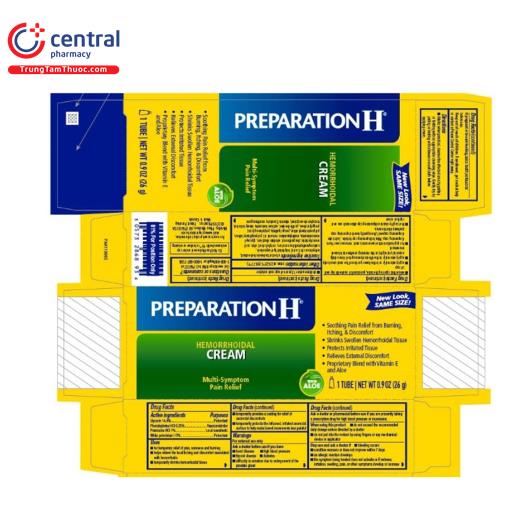 [CHÍNH HÃNG] Thuốc Preparation H Cream điều trị trĩ nội, trĩ ngoại
