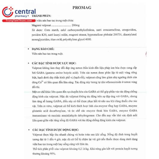 [CHÍNH HÃNG] Thuốc Promag 200mg - Thuốc điều trị động kinh