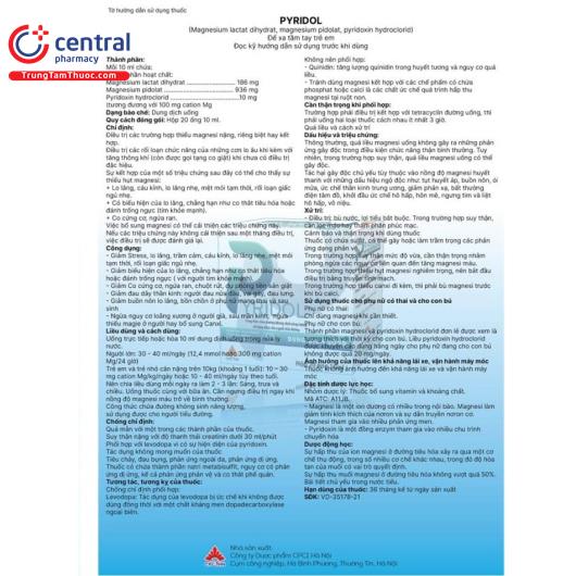 [CHÍNH HÃNG] Thuốc Pyridol điều trị thiếu magnesi nặng
