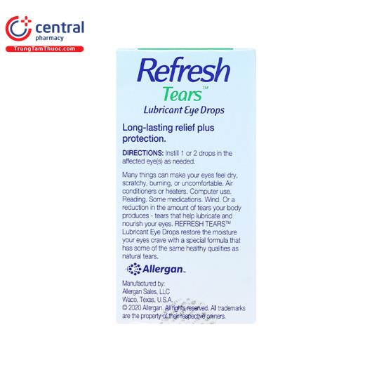 Thuốc Refresh Tears 0.5% 15ml: Cách dùng, liều dùng, lưu ý sử dụng