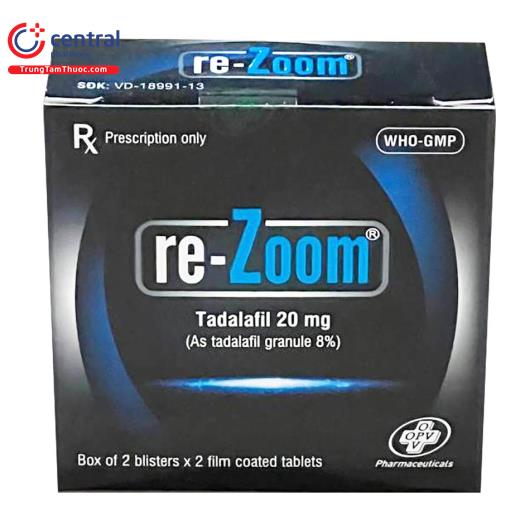 Thuốc Re-Zoom điều trị rối loạn cương dương: liều dùng, lưu ý