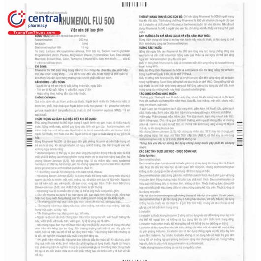 Thuốc Rhumenol Flu 500: Chỉ định, liều dùng và lưu ý sử dụng