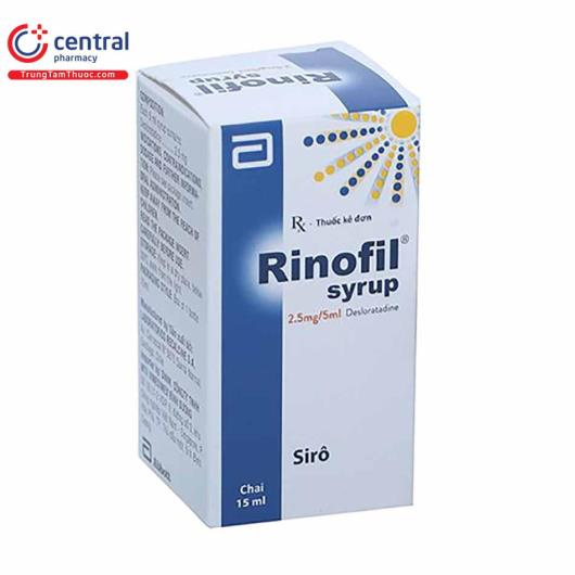 Thuốc trị viêm mũi dị ứng Rinofil syrup 15ml: tác dụng, cách dùng