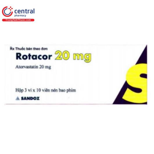 [CHÍNH HÃNG] Thuốc Rotacor 20mg - Thuốc làm giảm cholesterol máu