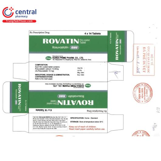[CHÍNH HÃNG] Thuốc Rovatin 10mg - điều trị tăng cholesterol máu