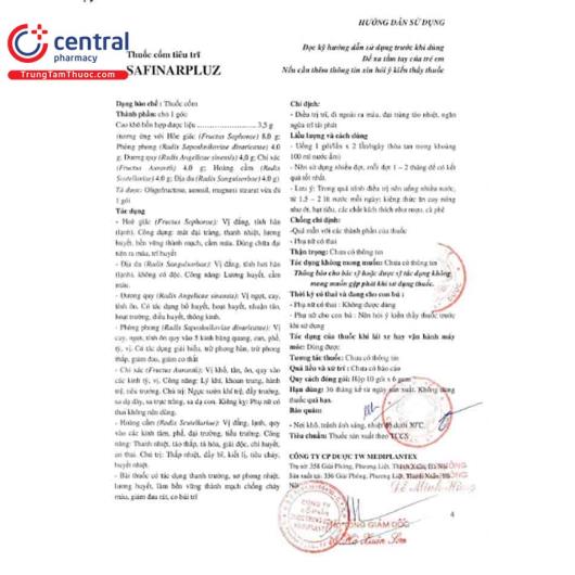 [CHÍNH HÃNG] Thuốc cốm tiêu trĩ Safinarpluz: tác dụng, giá bán