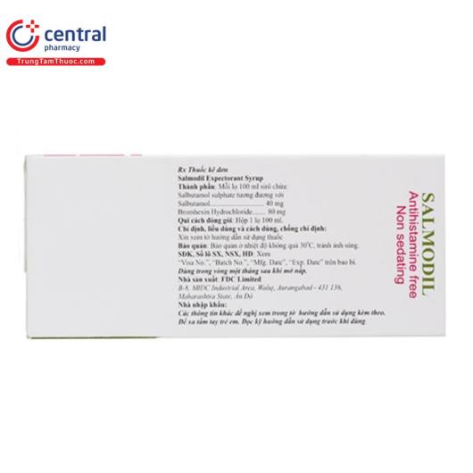 Thuốc Salmodil Expectorant Syrup - Thuốc làm giãn cơ trơn phế quản